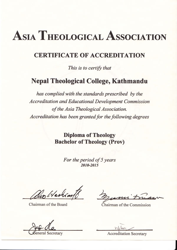 Faculty and Staff - Nepal Theological College